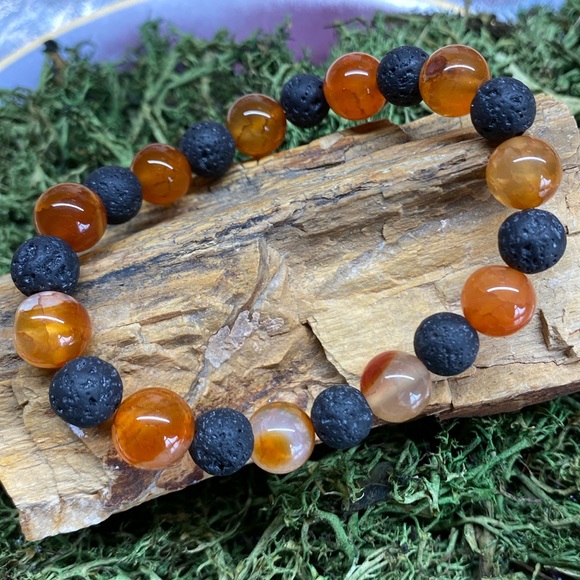 Salty Mermaid Gems | Jewelry | M3 Red Quartz And Lava Rock Bead ...